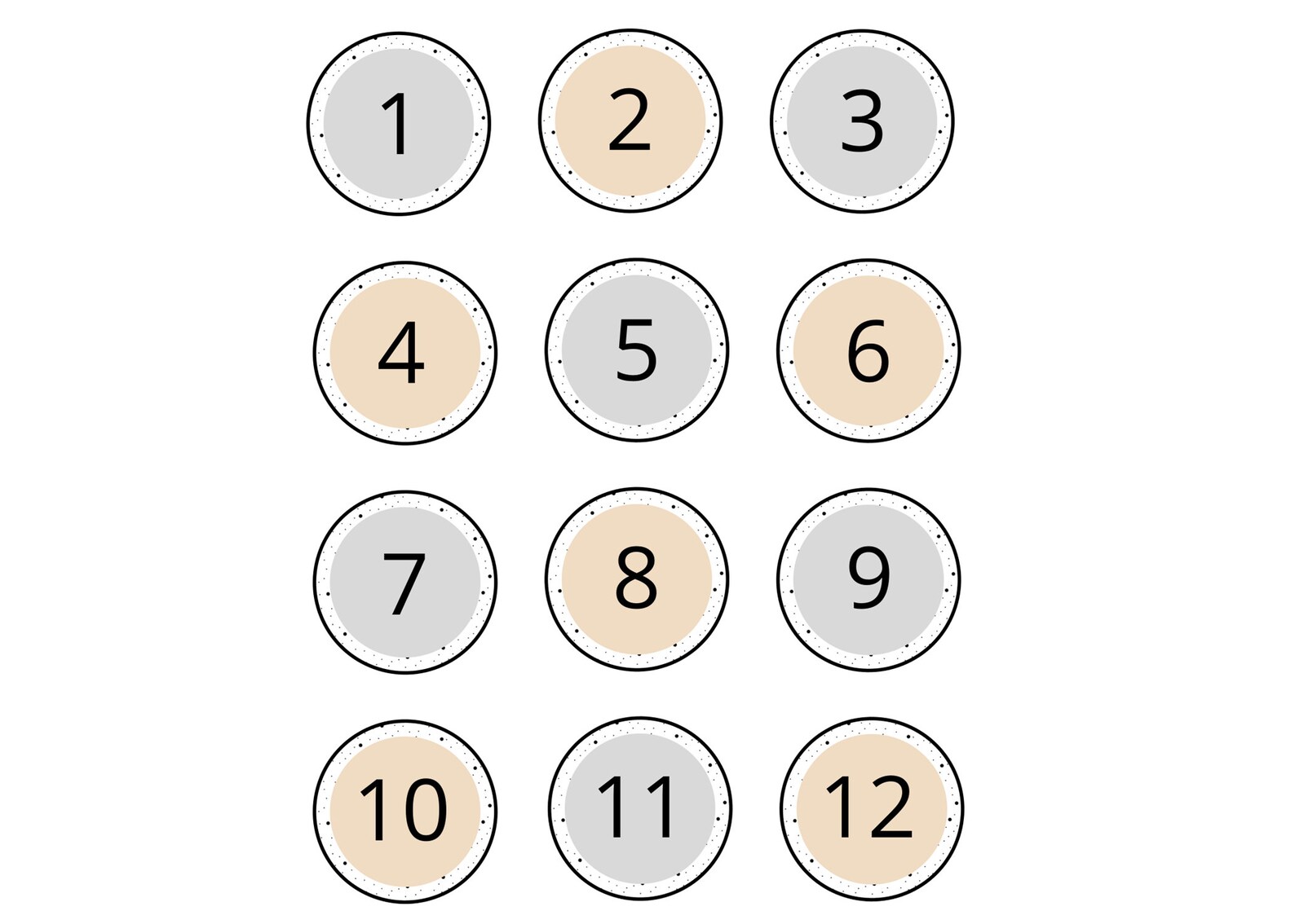 Number Labels, Printable Circle Number Tags, Math Numbers, Circle ...