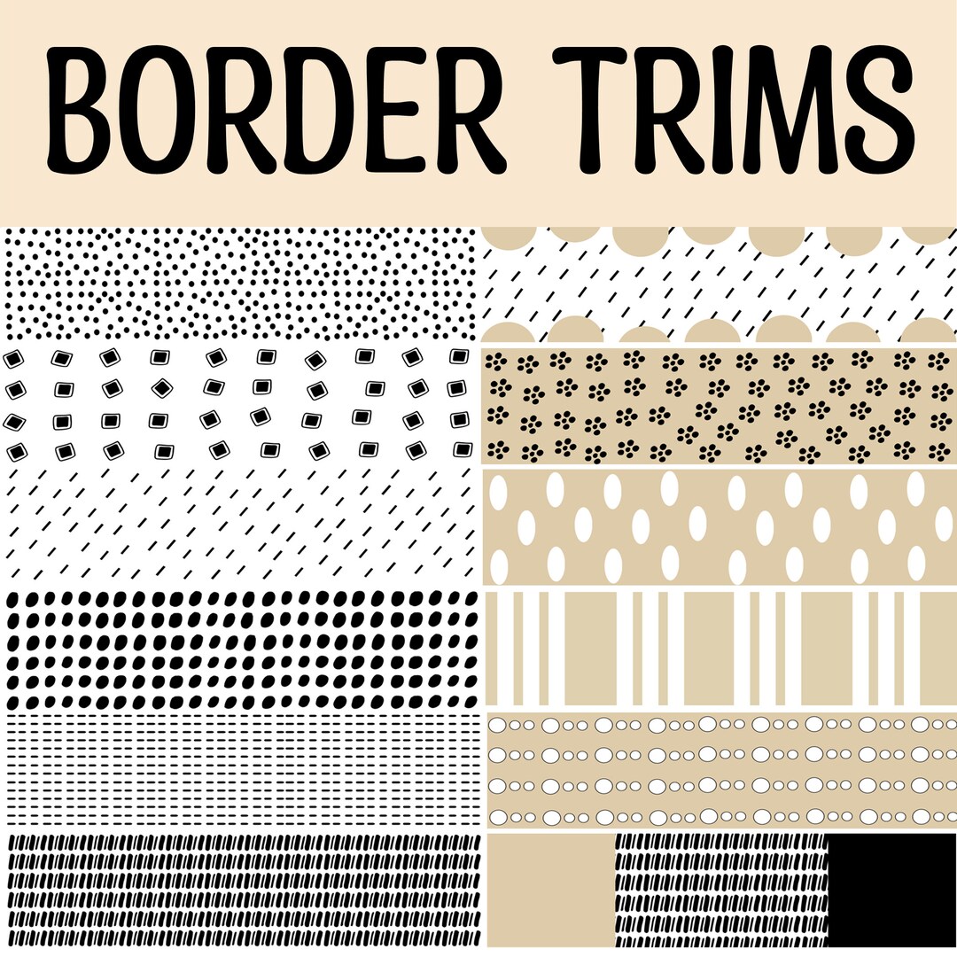 Bulletin Board Borders, Black Spotty Borders, Minimalistic Borders ...