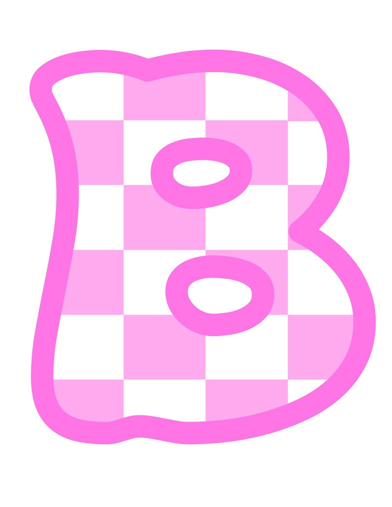 Printable Pink Checkered Bulletin Board Letters, Alphabets, Decorative ...