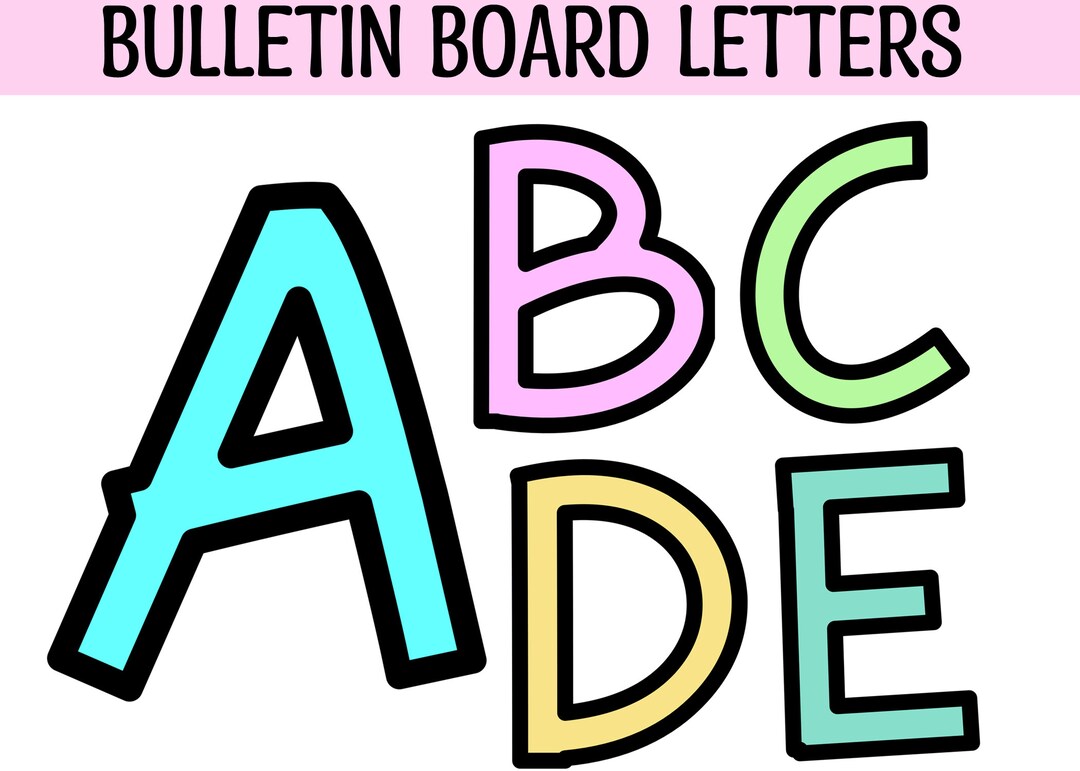 Printable Bright Bulletin Board Large Alphabet Letters, Editable ...