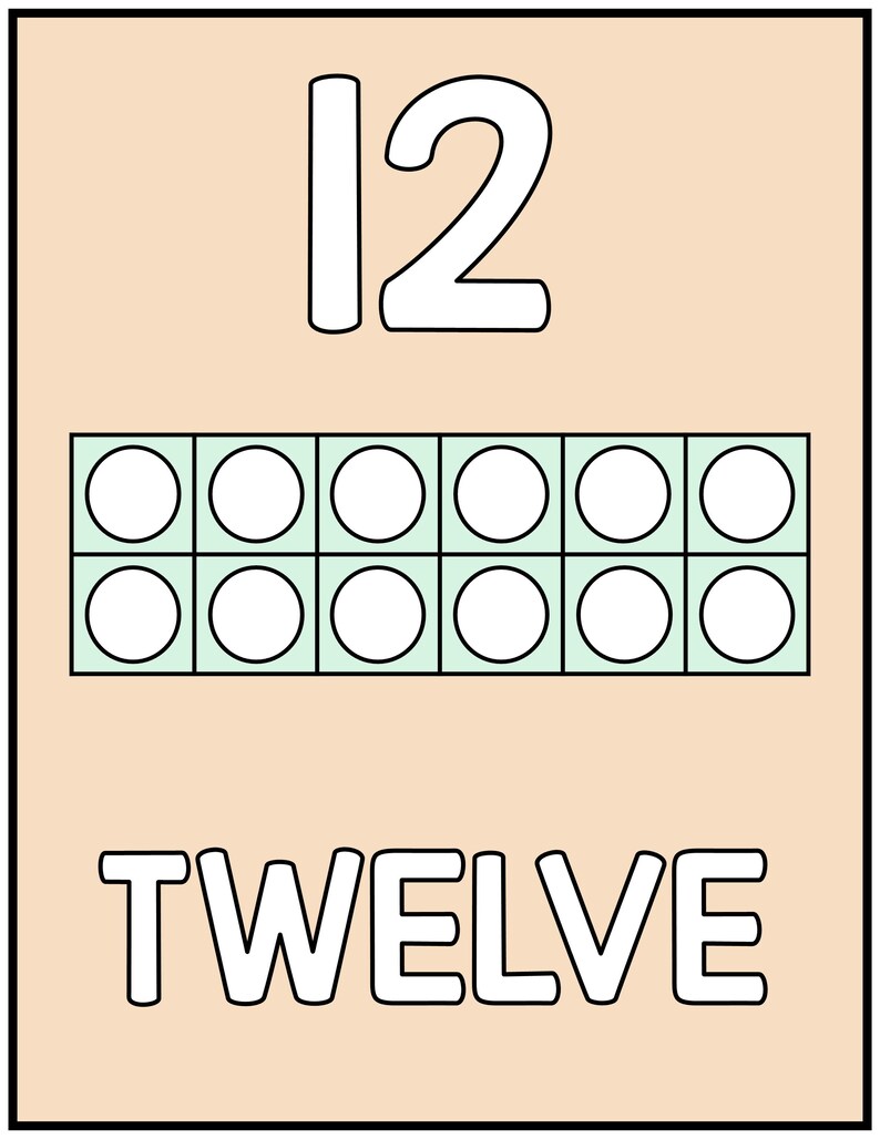 Printable Modern Calm Colors Classroom Number Posters Wall Display ...