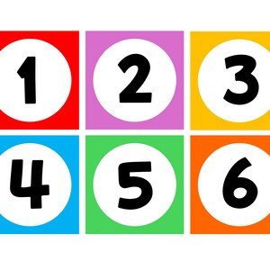 Printable Bright, Colorful Number Labels, Classroom Calendar Number ...