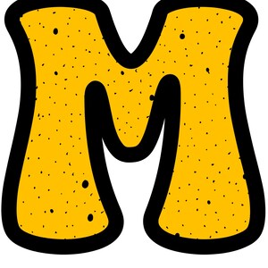 Printable Yellow Spotty Bulletin Board Letters Wall Display, Large ...