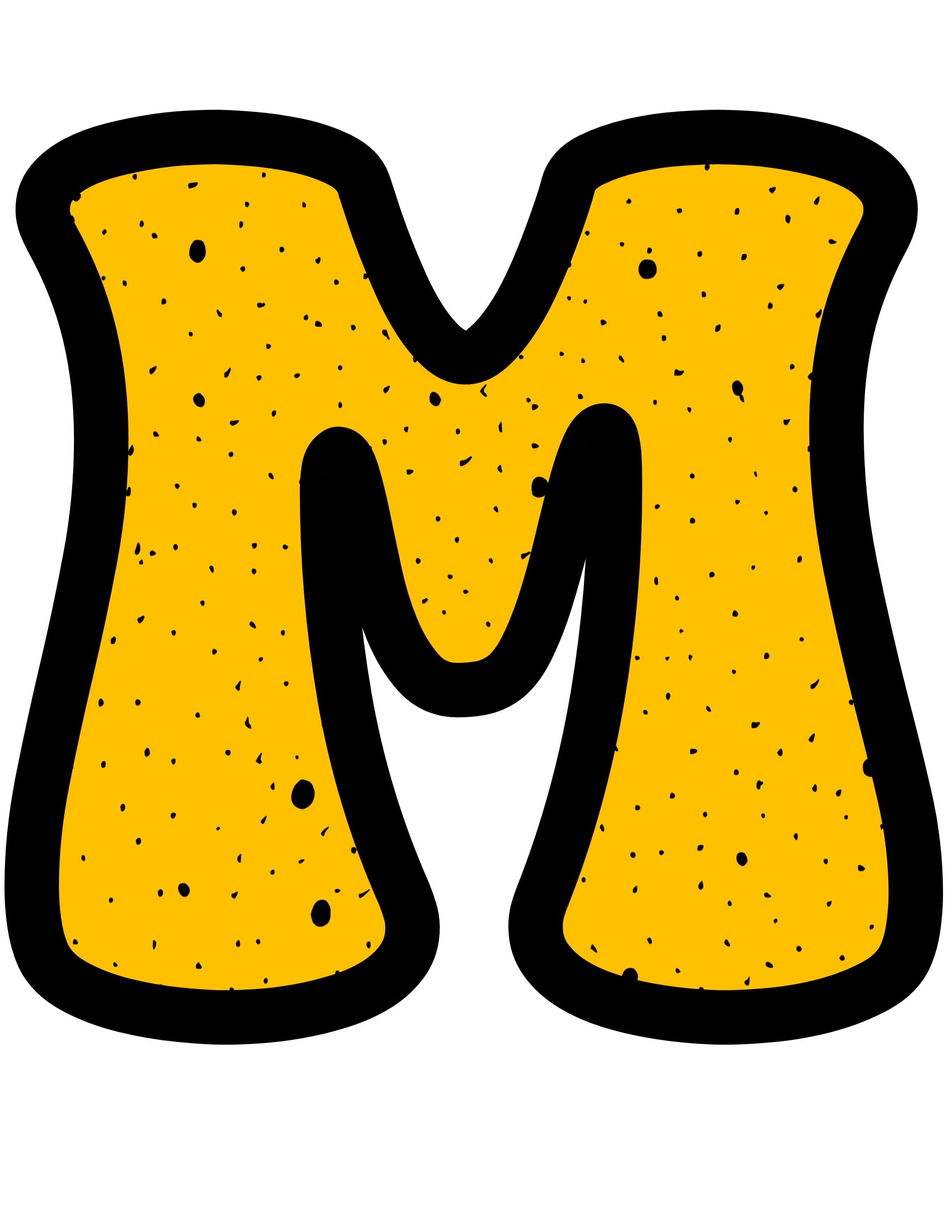 Printable Yellow Spotty Bulletin Board Letters Wall Display, Large ...