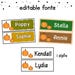 Printable Fall Name Labels, Autumn Classroom Labels, Fall Name Posters ...