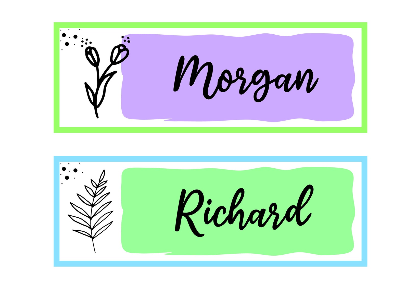 Printable Classroom Labels Student Name Cards Bright Name - Etsy Canada