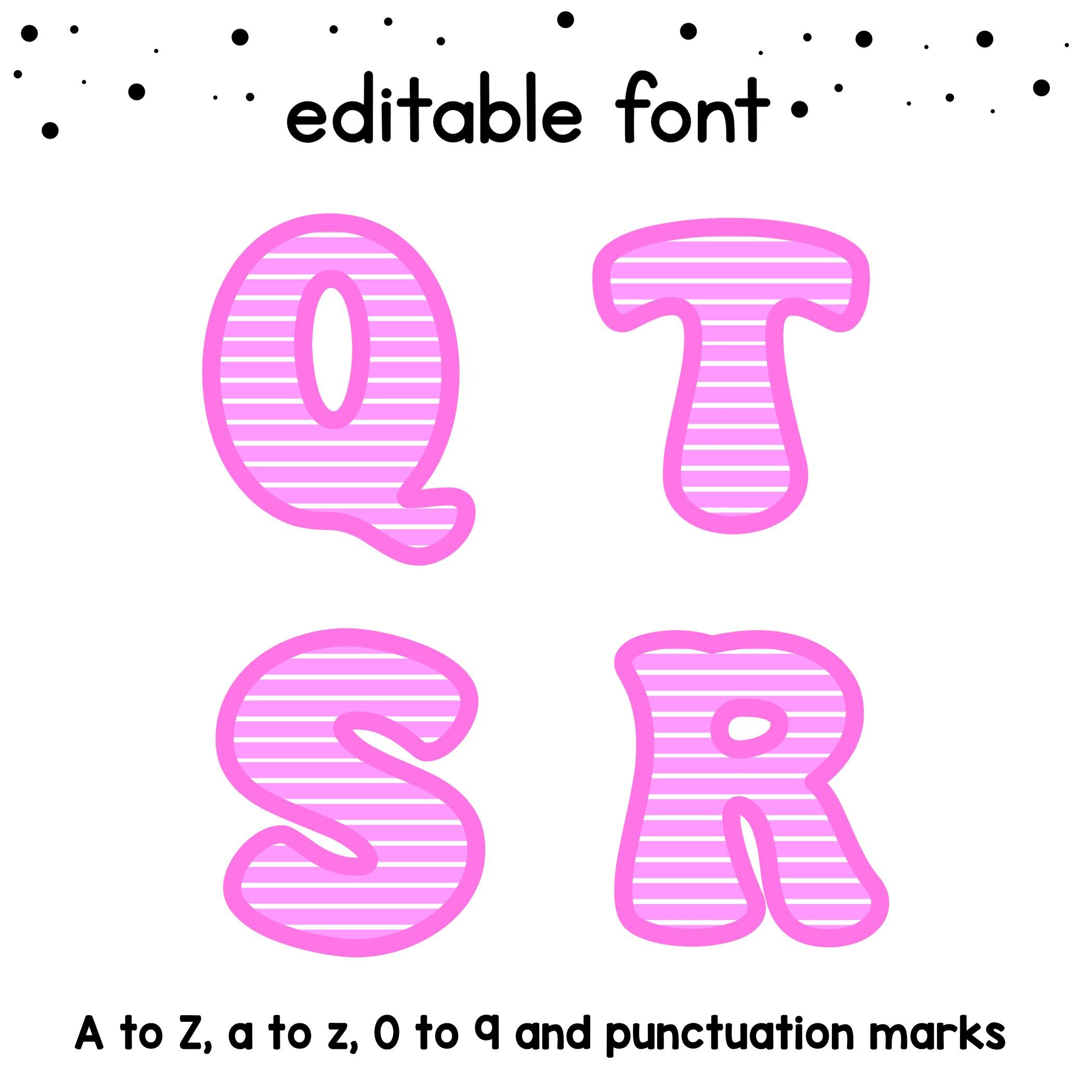 Printable Pink Lined Bulletin Board Letters, Alphabets for Kids ...