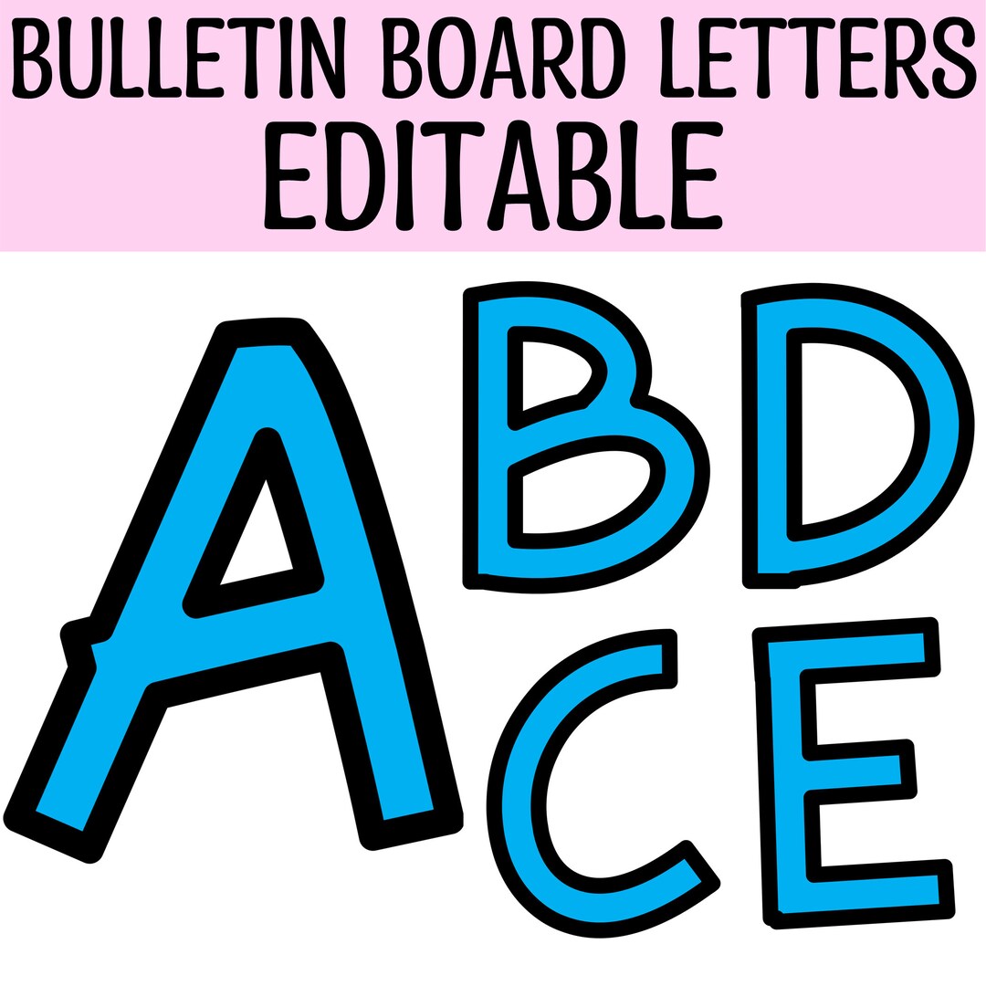 Printable Large Blue Bulletin Board Alphabet Letters, Large Alphabet ...