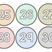 Back to School Calm Colors Calendar Numbers, Round Number Labels ...