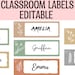Black and White Classroom Labels, Student Name Tags, Printable ...