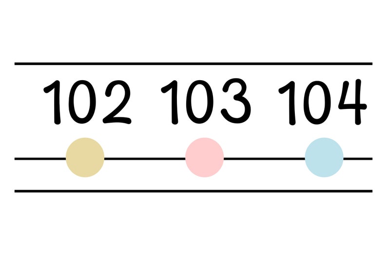 Printable Large Number Line, Pastel Colors Number Line, Number Line ...
