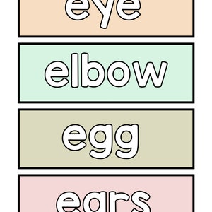 Printable Calm Colors Word Wall Labels, Word Wall Banners, Alphabet ...