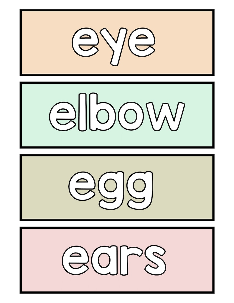 Printable Calm Colors Word Wall Labels, Word Wall Banners, Alphabet ...