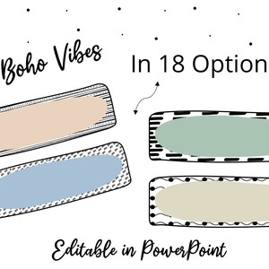 Printable Student Name Tags, Art Classroom Labels, Boho Classroom ...