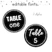 Black and White Classroom Table Numbers, Table, Team and Group Numbers ...