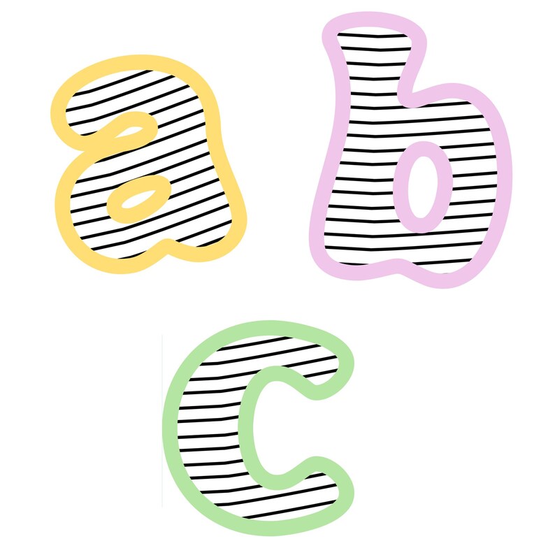 Back to School Printable Stripe Pattern Bulletin Board Letters, Funky ...