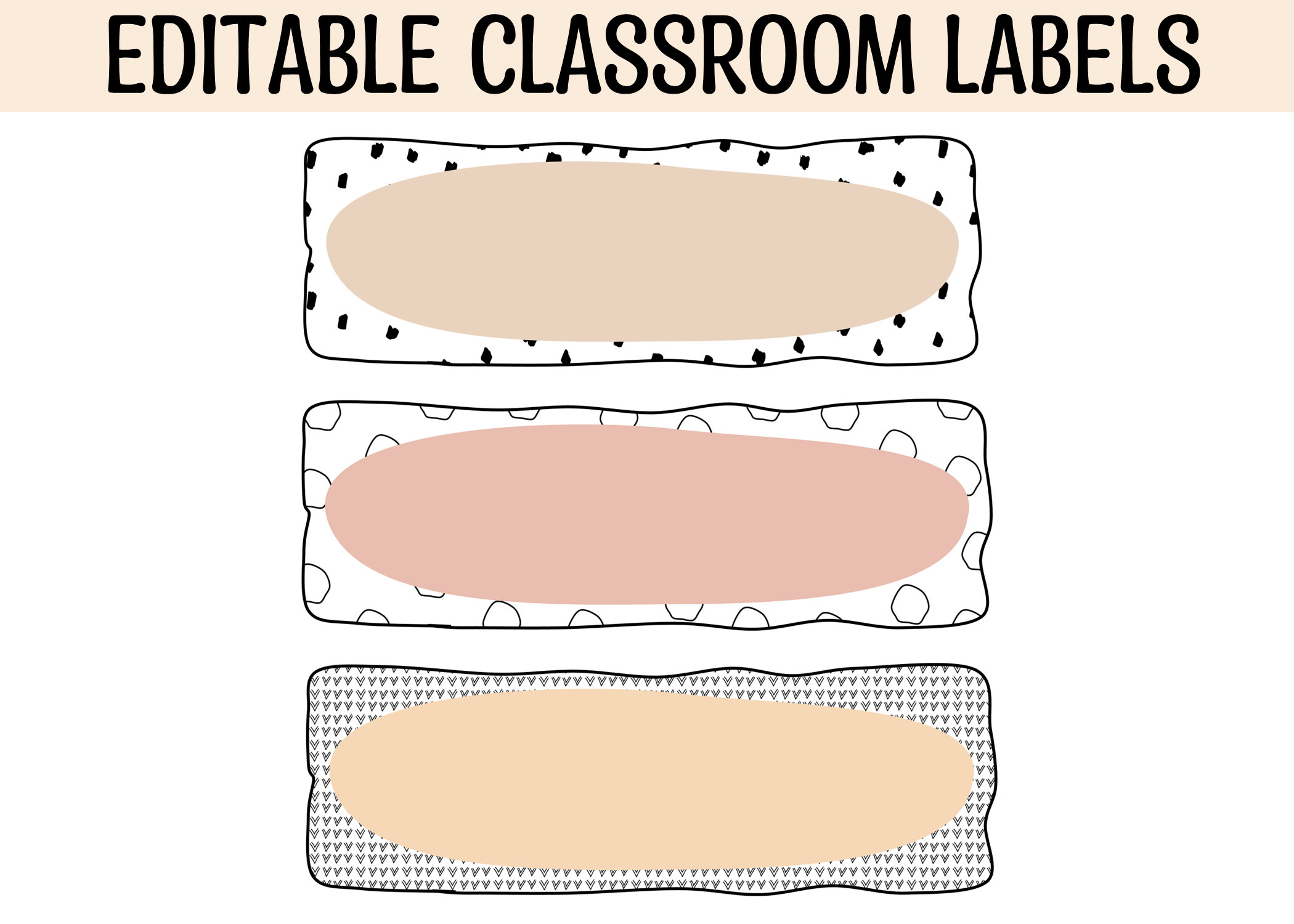 Printable Student Name Tags,student Labels, Classroom Labels, Boho ...