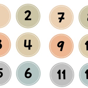 Printable Number Labels Bundle Pack, Round Number Labels, Black and ...