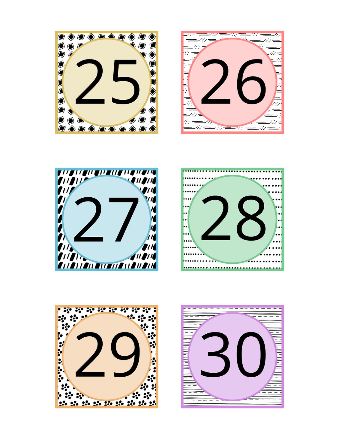 Printable Rainbow Pastel Number Labels Classroom Calendar - Etsy Canada
