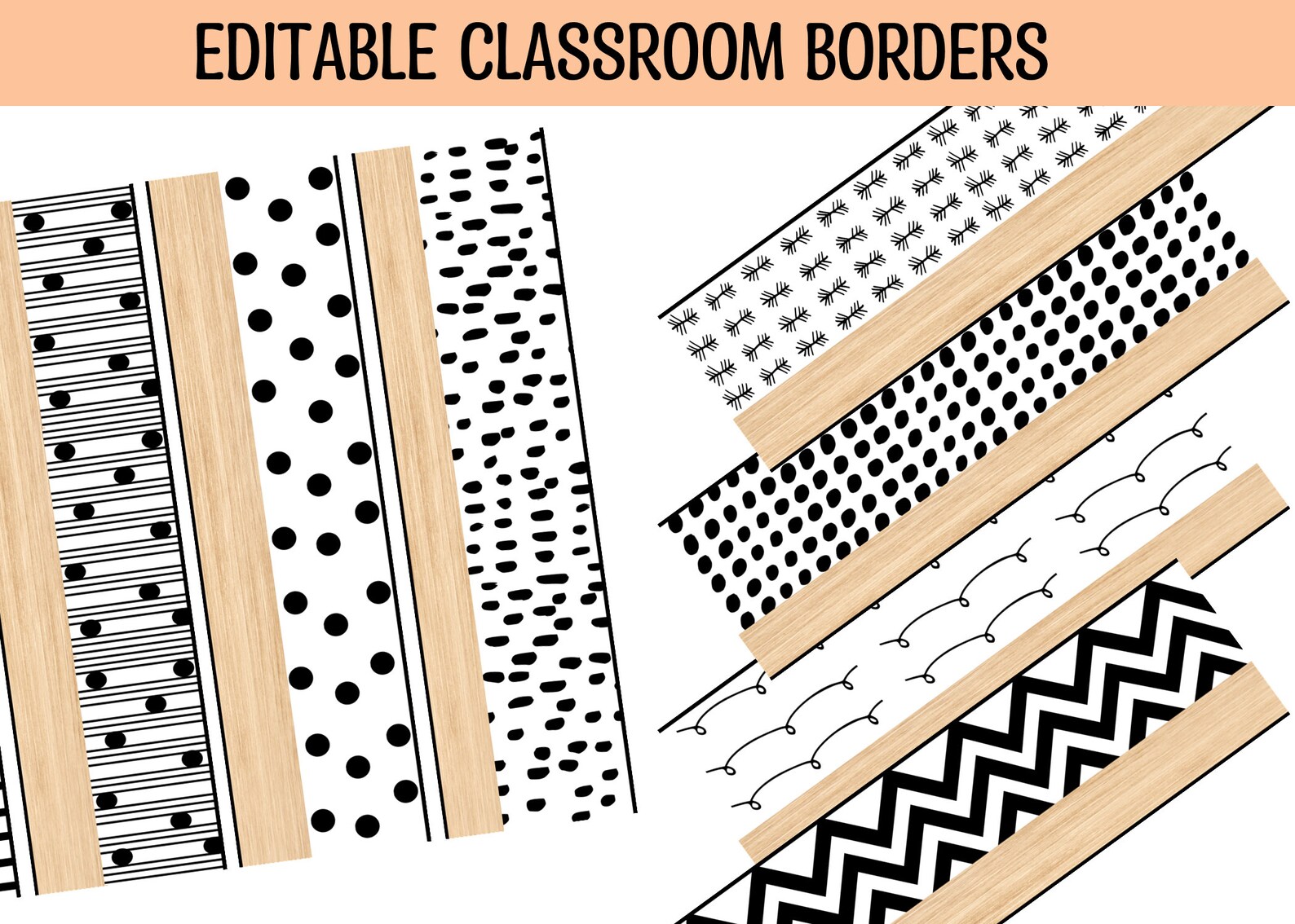 Boho Classroom Bulletin Board Borders, Minimalist Decor (PPTX) - Etsy