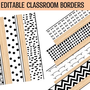 Boho Classroom Bulletin Board Borders, Minimalist Decor (PPTX) - Etsy
