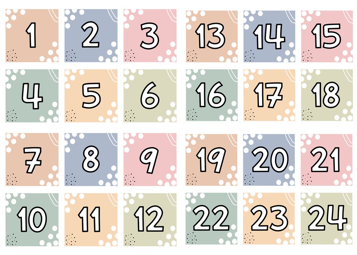 Printable Number Labels, Classroom Calendar Numbers, Boho Neutral ...