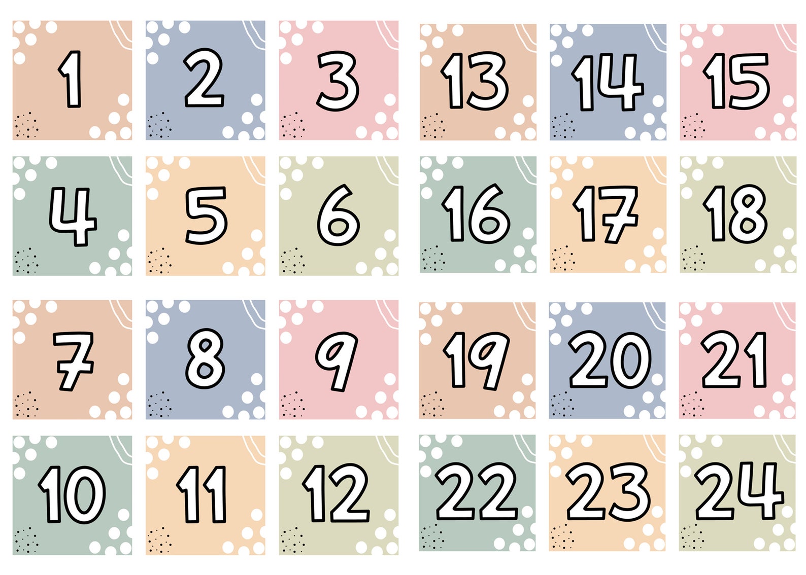 Printable Number Labels, Classroom Calendar Numbers, Boho Neutral ...