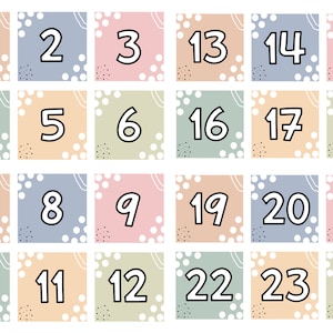 Printable Number Labels, Classroom Calendar Numbers, Boho Neutral ...