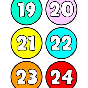 Printable Round Number Labels, Cubby Labels, Book Bin Labels, Number ...