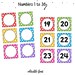 Bright Polka Dots Number Labels, Calendar Number Labels, Locker Numbers ...