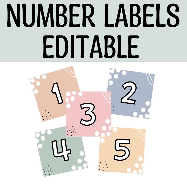 Printable Number Labels, Classroom Calendar Numbers, Boho Neutral ...