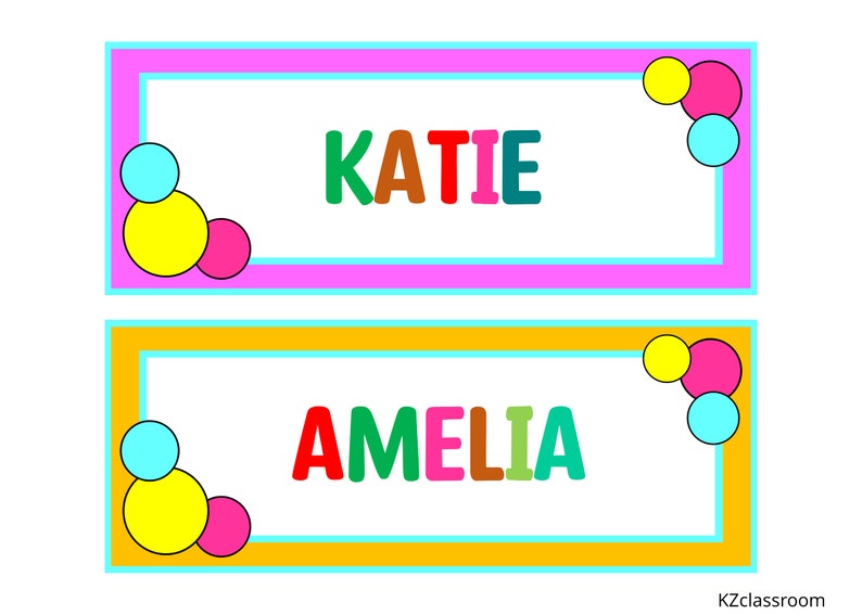 Polka Dots Name Tags, Editable Classroom Labels,cubbies Labels, Book ...