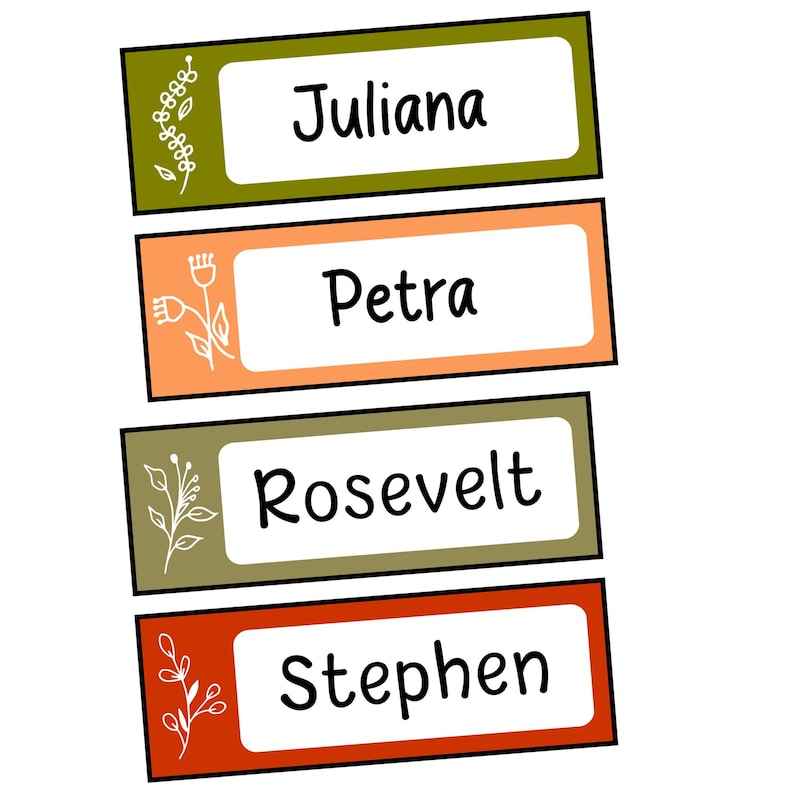 Printable Fall Name Labels, Autumn Classroom Labels, Fall Name Posters ...
