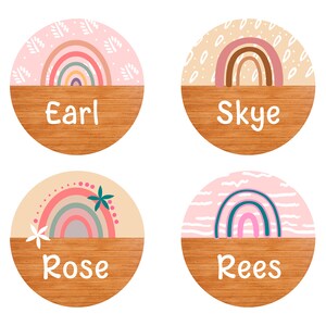 Circular Classroom Labels,student Name Tags,editable Name Tags, Rainbow ...