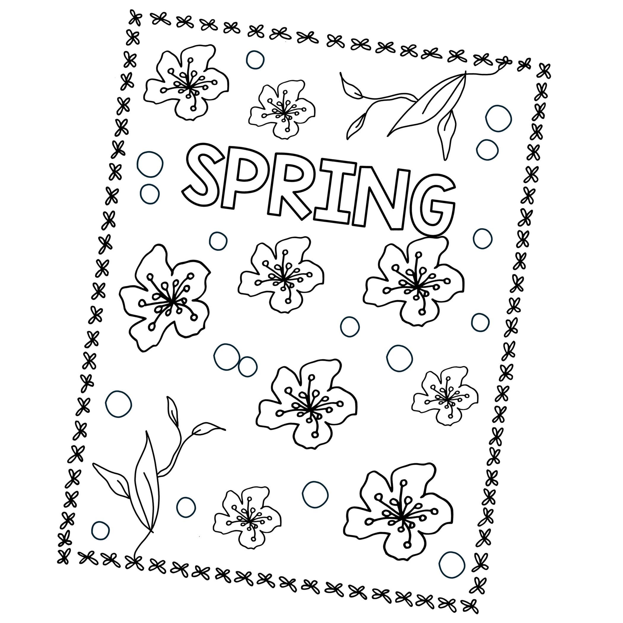 Printable Spring Coloring Pages, Spring Coloring Worksheets for Kids ...