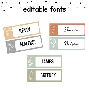 Printable Botanical Student Name Labels, Classroom Labels, Student Name ...