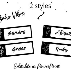 Black and White Classroom Labels, Student Name Tags, Printable ...