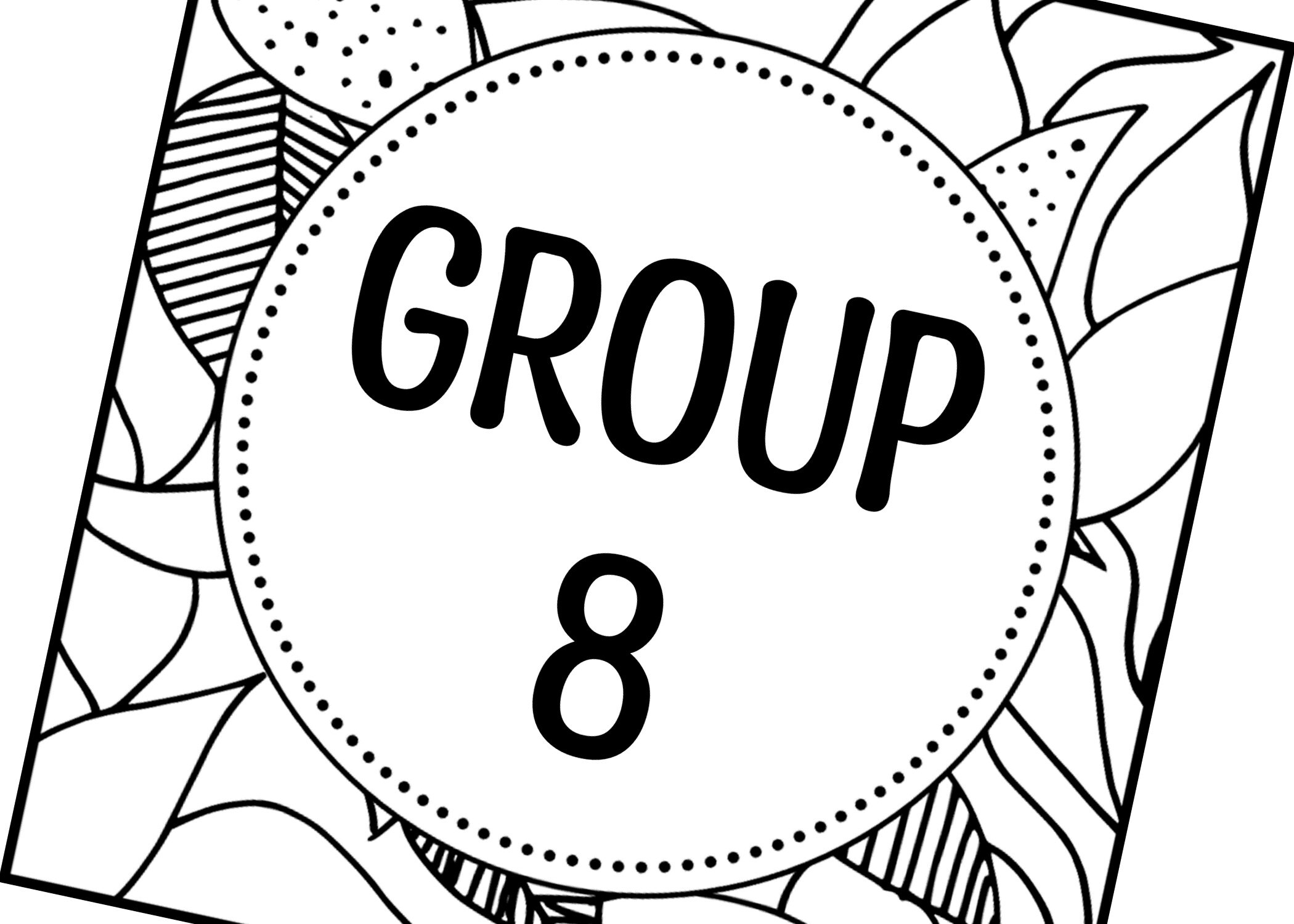 Printable Black and White Classroom Table, Team and Group Numbers ...
