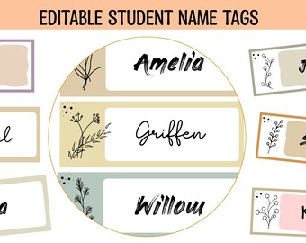 Botanical Classroom Labels - Etsy