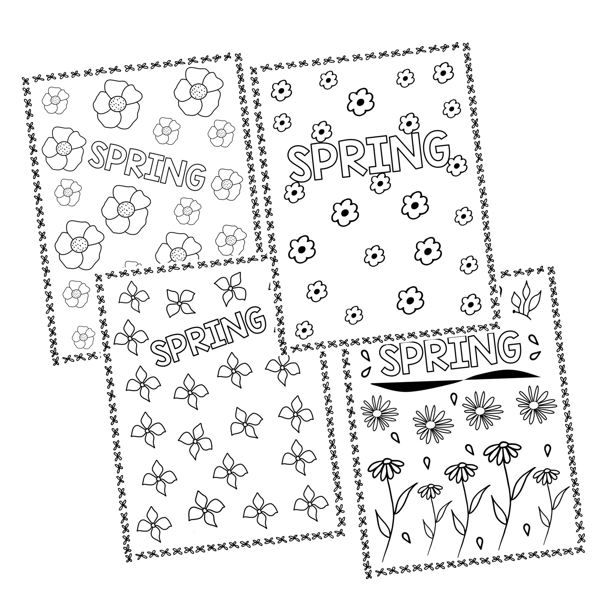 Printable Spring Coloring Pages, Spring Coloring Worksheets for Kids ...