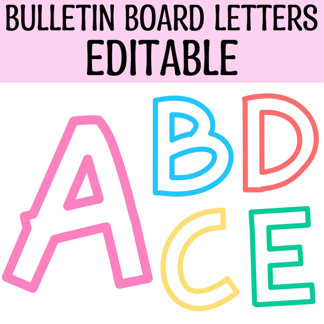 Printable Colorful Bulletin Board Large Alphabet Letters, Alphabet ...