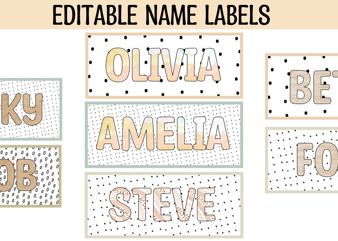 Printable Student Name Labels, Name Labels, Trolley Labels, Cubby ...
