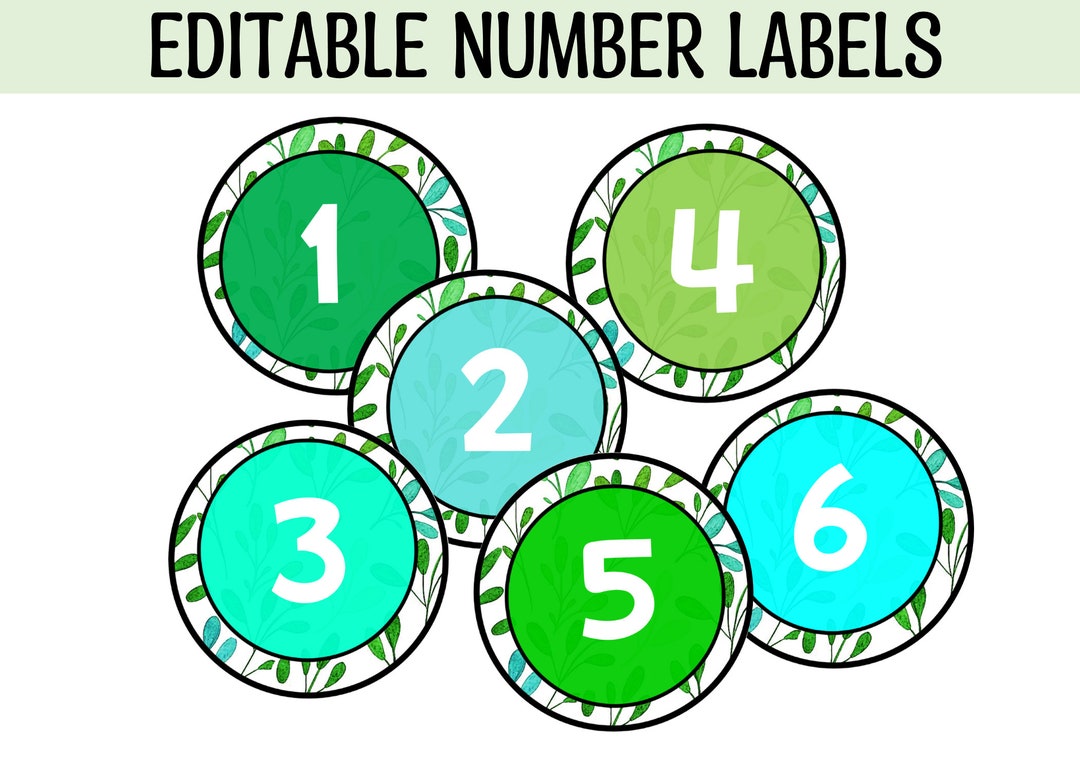Printable Number Labels, Botanical Number Labels, Plant Based Number ...