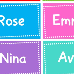 Printable Name Tags, Bright Kids Name Labels, Bright Cubby Labels ...