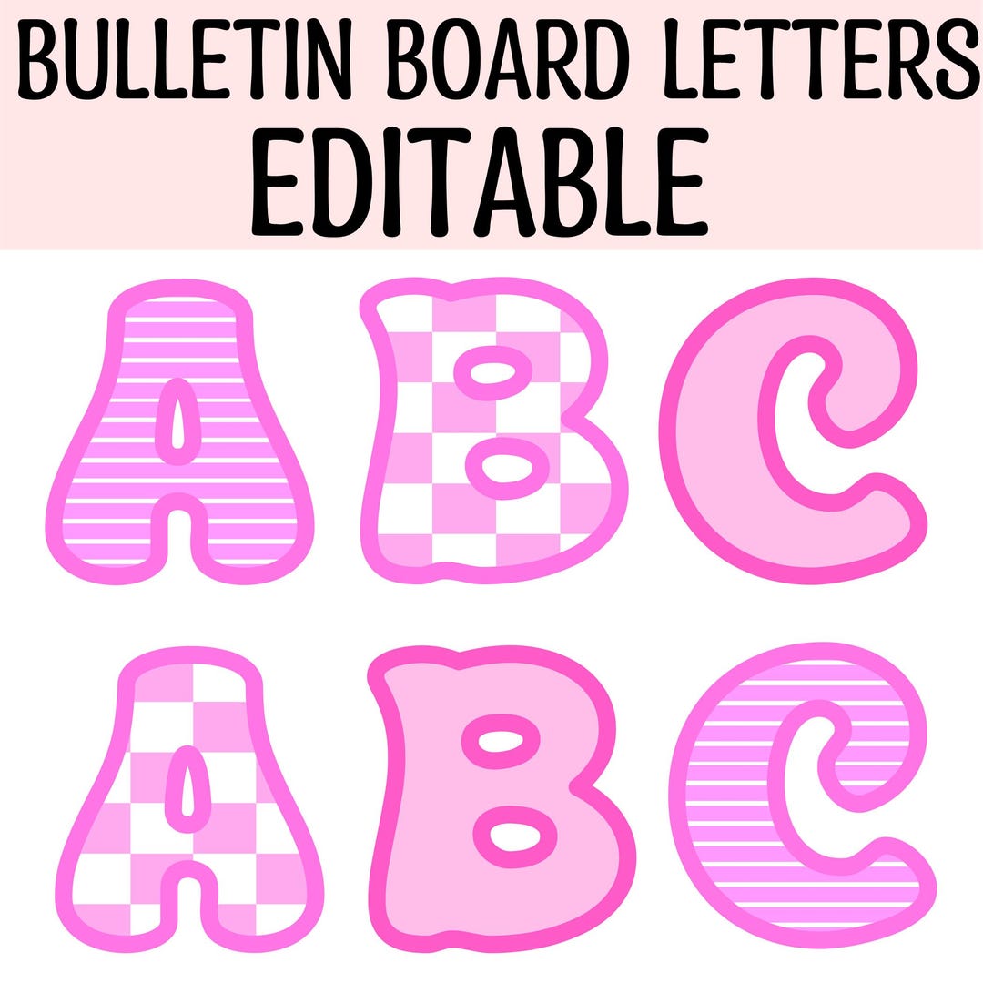 Printable Pink Boho Alphabet Letters, Printable Large Checkered ...