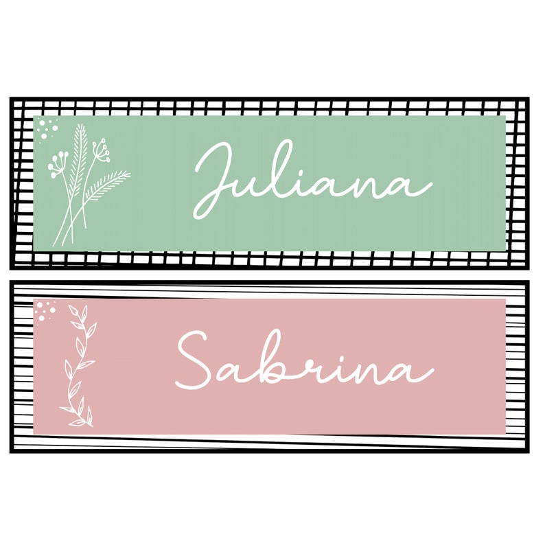 Printable Botanical Student Name Plates, Editable Autumn Classroom ...