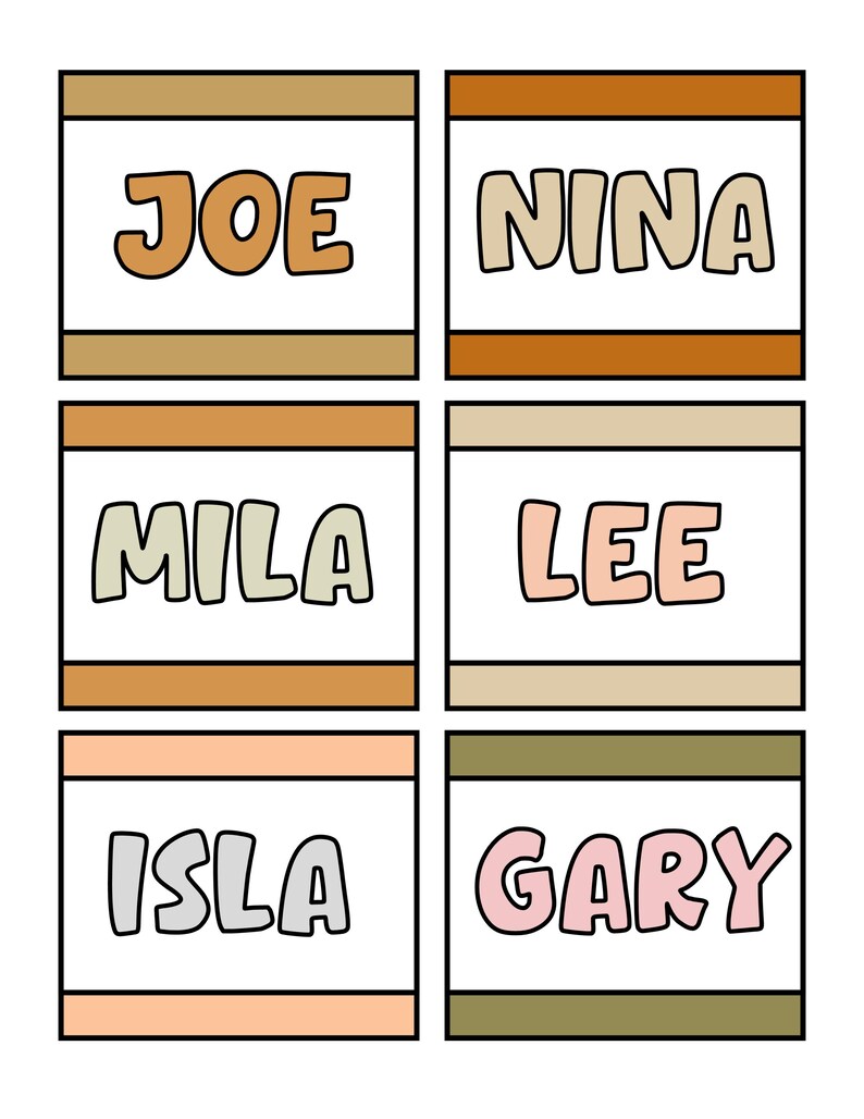 Boho Classroom Name Labels, Editable Student Desk Signs (PPTX File ...