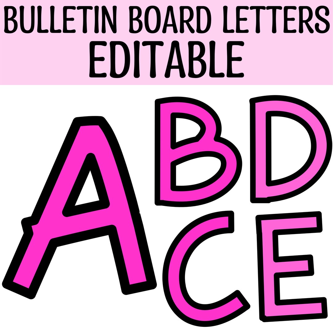 Printable Magenta Bulletin Board Large Alphabet Letters, Alphabet ...