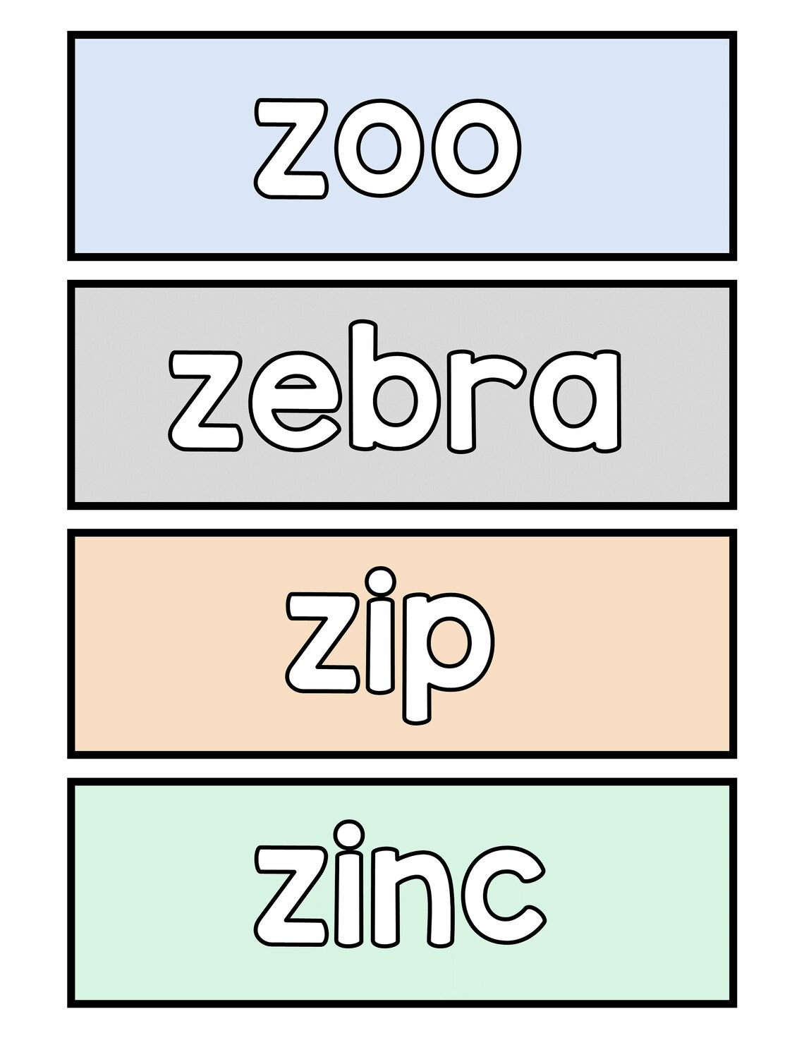 Printable Calm Colors Word Wall Labels, Word Wall Banners, Alphabet ...