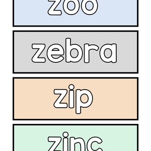 Printable Calm Colors Word Wall Labels, Word Wall Banners, Alphabet ...